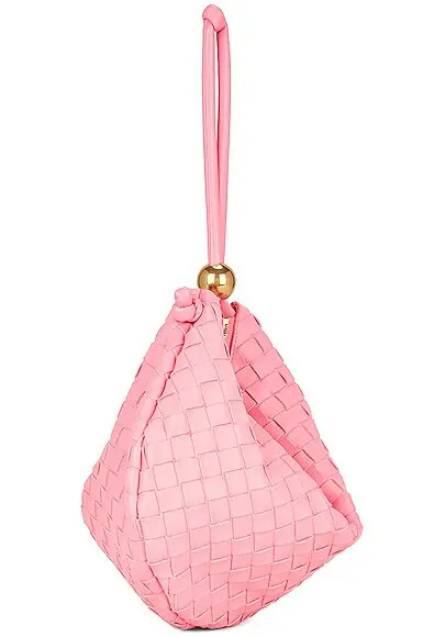 Bottega Veneta Medium Turn Pouch Bag In Pink - Ribbon & Gold
